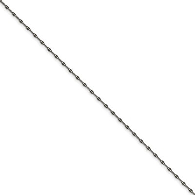 Black Bow Jewelry 2.5mm Stainless Steel Antiqued Fancy Cable Chain ...