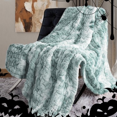 Ruched Fur Luxury Throw Premium Soft Cozy Brushed Long Faux Fur For Bed ...
