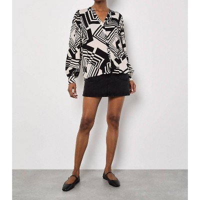 Women's Graphic Squares Shirt - APRICOT : Target