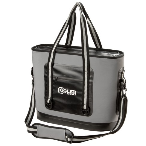 16" Soft Sided Cooler Bag Gray With Black Trim - National Tree Company ...