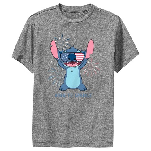 Boy's Lilo & Stitch Born To Sparkle Stitch Performance Tee - Charcoal ...