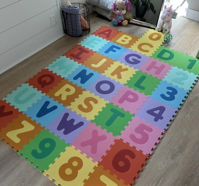 5' X 5' Abc Floor Mat Set - 36pc - Gigglescape™: Multicolored Baby ...
