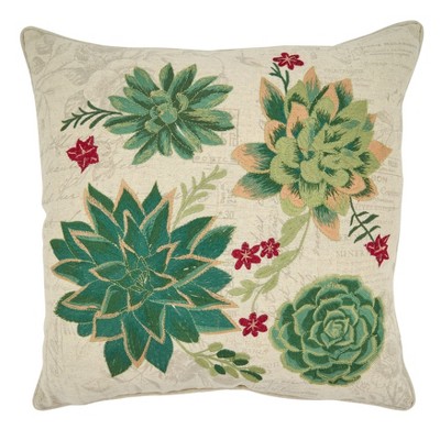Multi-colored Spring Floral Throw Pillow (18"x18") - The Pillow ...