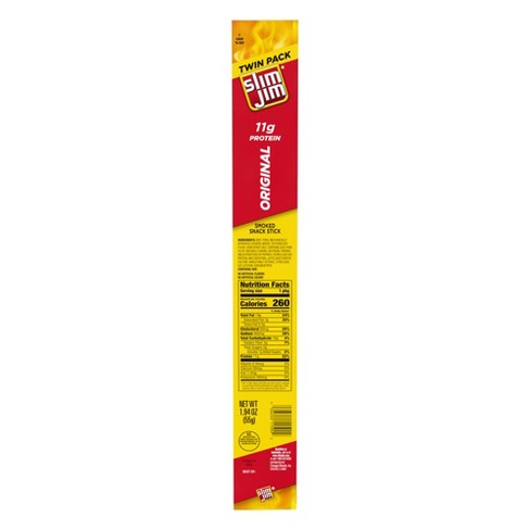 Slim Jim Twin Pack Original Smoked Snack Stick – 1.94oz : Target