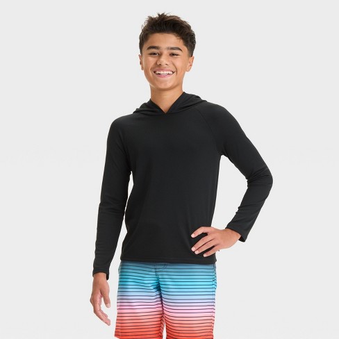 Boys' Long Sleeve Solid Rash Guard Top - Art Class™ Black : Target