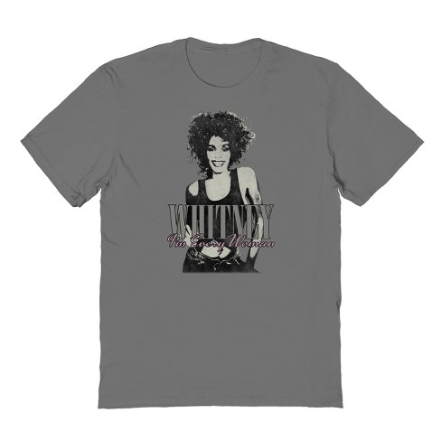 Whitney Houston Men's Im Every Woman Pink Short Sleeve Graphic Cotton T ...