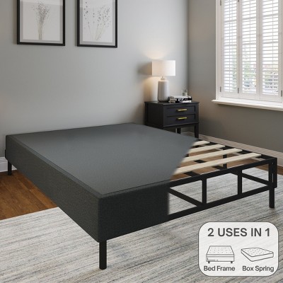 2-in-1 Queen Size Metal Box Spring and Bed Frame Combo, Easy Assembly ...