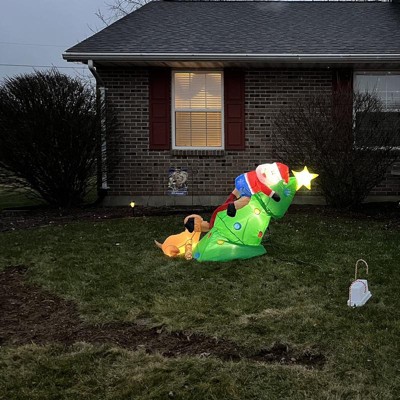 Homcom Outdoor Inflatable Christmas Tree Santa Claus Climbing Tree From ...