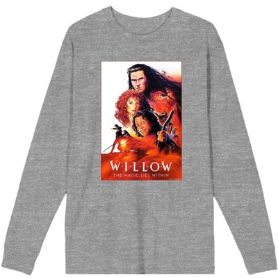 Willow Key Art Adult Heather Gray Crew Neck Long Sleeve Tee-xxl : Target