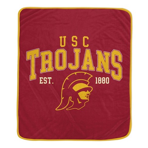 Ncaa Usc Trojans Vintage Arch Block Flannel Fleece Blanket : Target