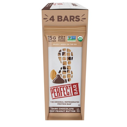 Perfect Bar Dark Chocolate Chip Peanut Butter Protein Bar - 9.2oz/4ct ...