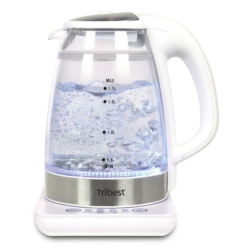 Tribest Raw Tea Kettle Glass Electric Brewing System White : Target