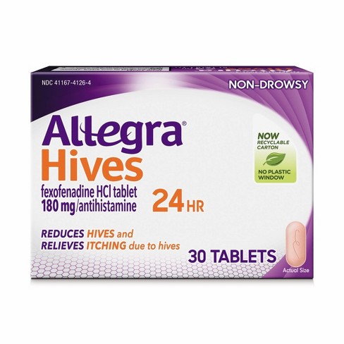 Allegra Non-drowsy Hives Relief Fexofenadine 180mg Tablets - 30ct : Target