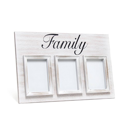 4"x6" Family Collage Frame Holds Three Photos Chalk White - Elegant ...