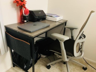 Bestier Computer Office Desk W/ Steel Frame, Mobile Phone And Tablet ...