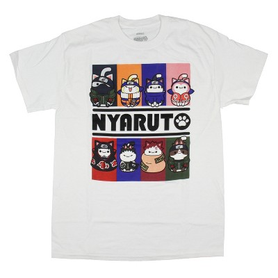 Naruto Men's Nyaruto Cats Meow Feline Boxes Adult Short Sleeve T-shirt ...