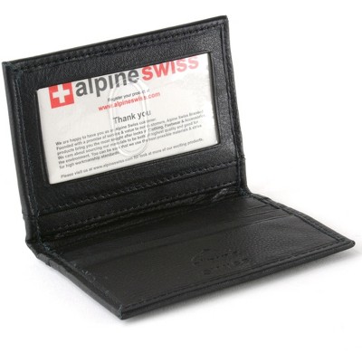 Alpine Swiss Classic Leather Business Card Wallet With Id Window ...