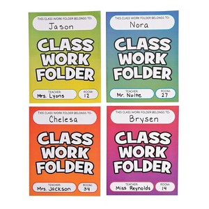 Fun Express 9 1/2" x 12" Student Classwork Organizing Pocket Folders ...