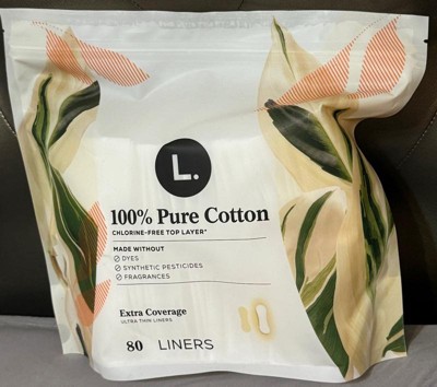 L . Organic Cotton Topsheet Ultra Thin Extra Coverage Panty Liners ...