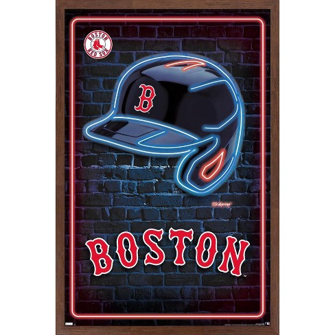 Trends International Mlb Boston Red Sox - Neon Helmet 23 Framed Wall ...