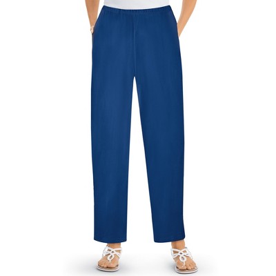 Collections Etc Elastic Waistband With Side Pockets Cotton Knit Pants ...