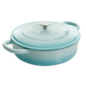 Crock Pot Artisan 5-Quart Enameled Cast Iron Braiser Blue : Target