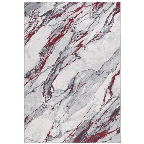 Odyssey Ody822 Power Loomed Area Rug - Grey/red Ivory - 5'3"x7'6 ...