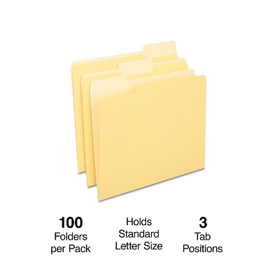 Myofficeinnovations Colored Top-tab File Folders 3 Tab Yellow Letter ...