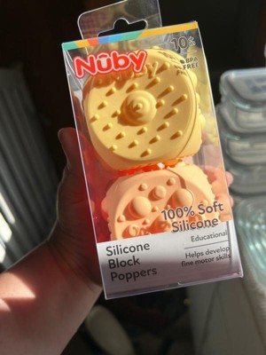 Nuby Silicone Block Poppers - Neutral - 2pk : Target