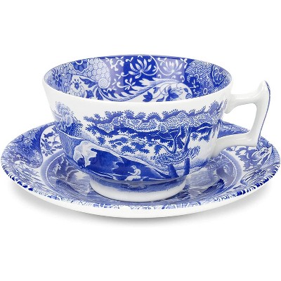 Spode Blue Italian Fine Porcelain Jumbo Cup And Saucer, 20 Oz - Blue ...