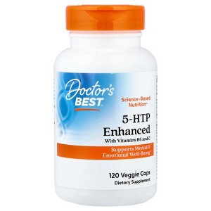 Doctor's Best 5-HTP, Enhanced with Vitamins B6 and C, 120 Veggie Caps ...