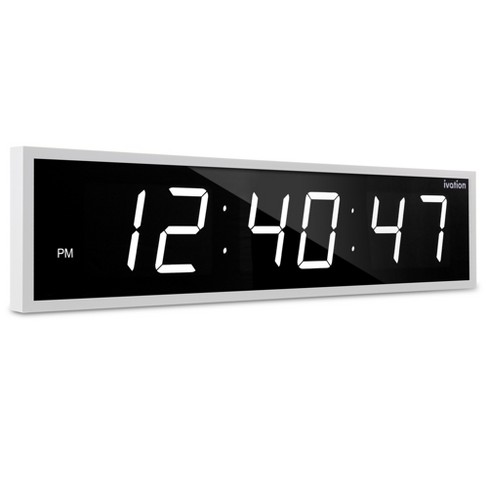 Ivation Large Digital Wall Clock, 36-inch Big Led Display - White : Target
