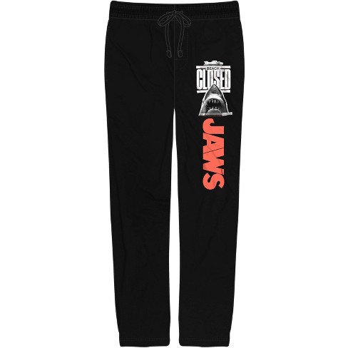 Mens Jaws Classic Horror Movie Black Graphic Print Sleep Pajama Pants ...