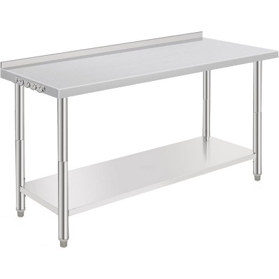 Stainless Steel Commercial Work Table, 60x24x35 inch, No Casters, With ...