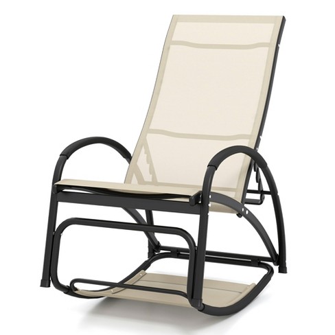 Tangkula 2-in-1 Outdoor Rocking Chair Convertible Lounge Chair With 4 ...
