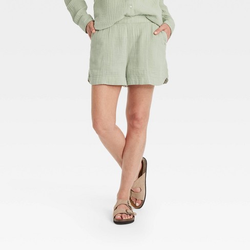 Women's High-rise Pull-on Shorts - Universal Thread™ Green S : Target