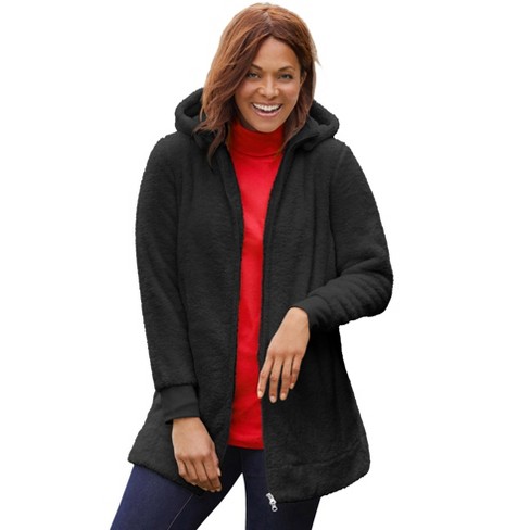 Woman Within Women's Plus Size Hooded Fleece Jacket : Target