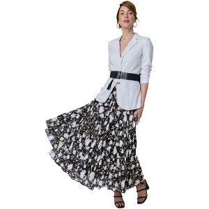 Jessica London Flowing Crinkled Maxi Skirt - 24, Black Silhouette ...