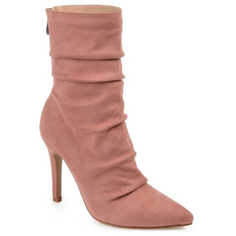 Journee Collection Womens Markie Back Heel Zip Stiletto Booties Blush ...