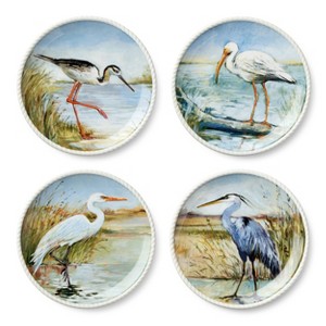 Certified International Coastal Birds Set of 4 Assorted Dinner Plates ...