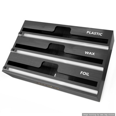 Plastic Wrap And Aluminum Foil Organizer With Cutter And Labels,for 12 ...