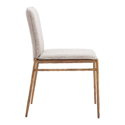 HomeStock 32.7 in H Beige Finish Round Wood Frame Straight Armchair ...