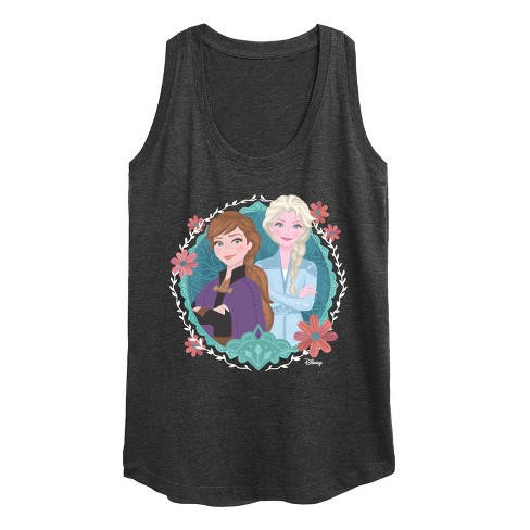 Women's Frozen 2 Circle Of Sisters Anna & Elsa Graphic Racerback Tank ...