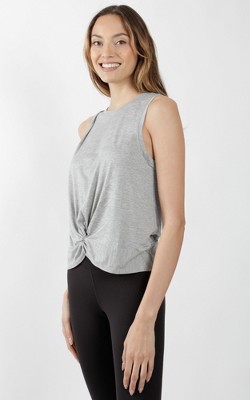 Yogalicious Womens Lightweight Cationic Twisted Front Tank Top ...