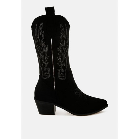 Mae Embroidery Detail Cowboy Boots : Target