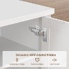 White Farmhouse LED TV Stand, Chevron Drawer Media Console with Storage ...