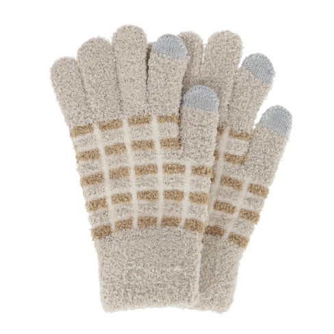 Ctm Women's Knit Color Block Touchscreen Compatible Winter Gloves ...