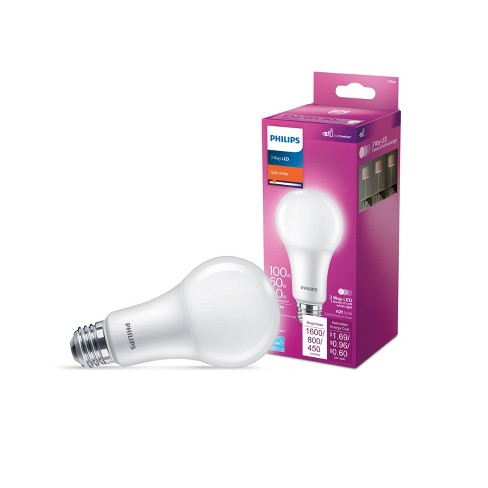 Philips Led Three Way 40-60-100w Soft White A21 1p: 3-way Light Bulb ...