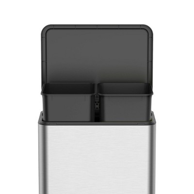 Itouchless Open Top Dual Compartment Trash Can & Recycle Bin 5.3 Gallon ...