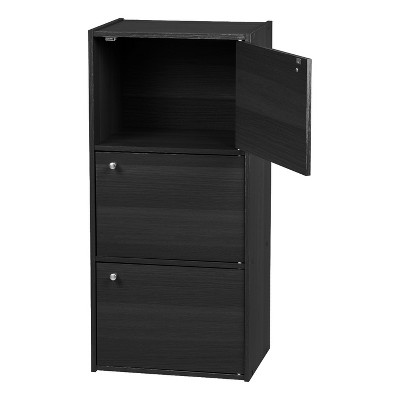 Fairview Small Storage Cabinet With Doors Black - Bush Furniture : Target